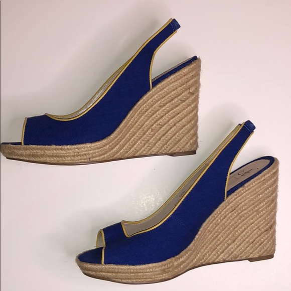 All Hail | Shoes | Nwot All Hail Canvas Wedges Ceri Cobaltyellow | Poshmark